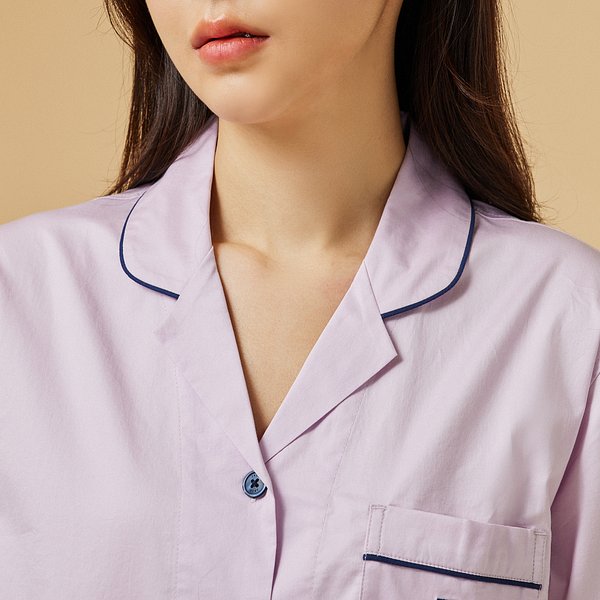 Jaju자주 여 80수 수피마 코튼 스트레치 5부 파자마세트바이올렛 Sivillage 에스아이빌리지