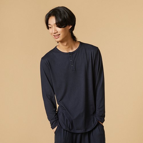 Jaju자주 남 피치기모 헨리넥 티셔츠 Sivillage 에스아이빌리지