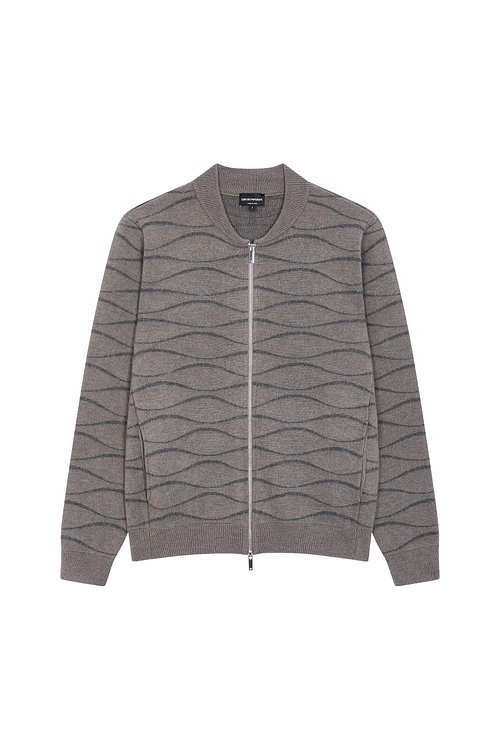 Emporio Armani엠포리오 아르마니 ★민호 Pick★ 남성 웨이브 패턴 울 블렌드 집업 자켓 신세계v