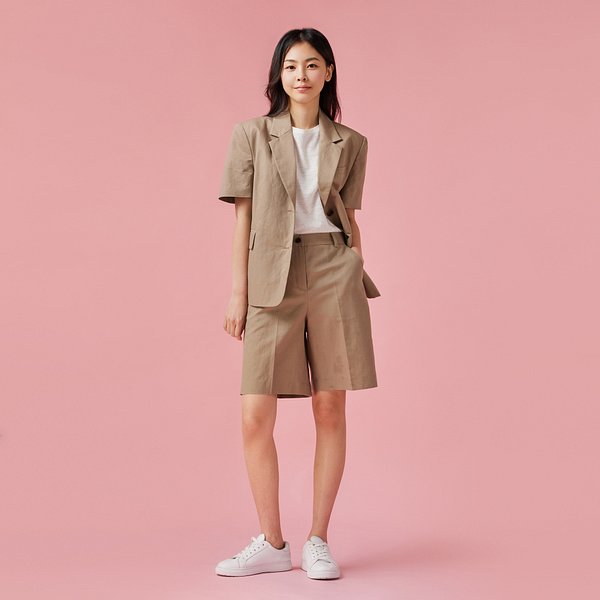 Jaju자주 여 리넨 반팔 자켓 Sivillage 에스아이빌리지