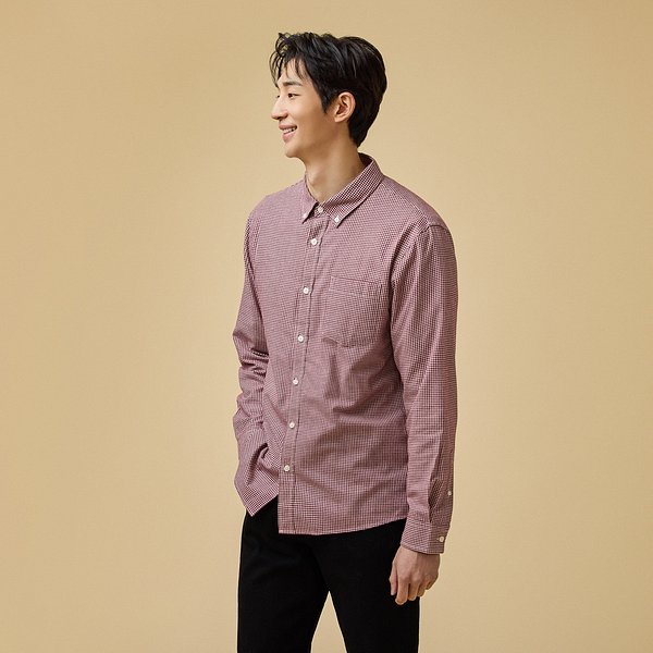Jaju자주 남 베이직 패턴 셔츠 Sivillage 에스아이빌리지