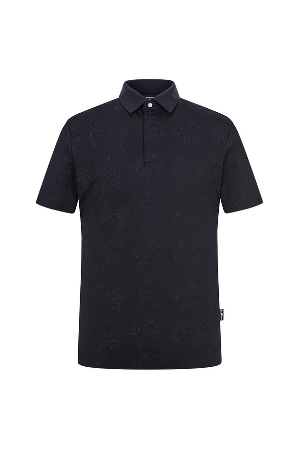 Philipp Plein Golf필립플레인 골프 Men 크롬 하트 모노그램 숏 슬리브 폴로 셔츠 Sivillage