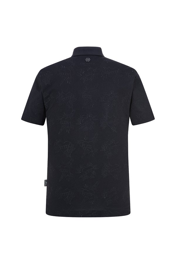 Philipp Plein Golf필립플레인 골프 Men 크롬 하트 모노그램 숏 슬리브 폴로 셔츠 Sivillage