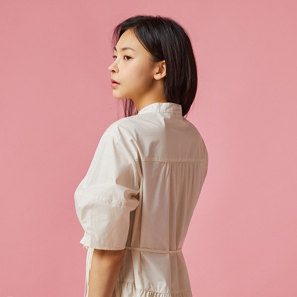 Jaju자주 여 반오픈 티어드 원피스 Sivillage 에스아이빌리지