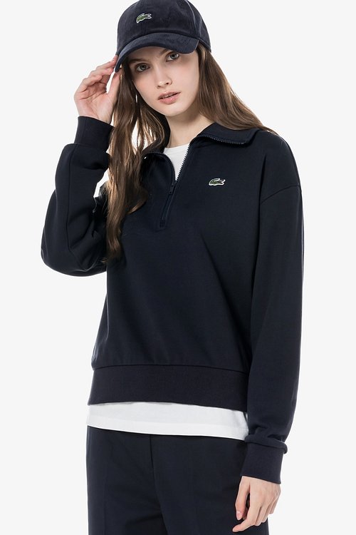 Lacoste라코스테 라코스테 여성 하프 집업 스웨트셔츠 Sf266e 53n Hde Sivillage 에스아이빌리지