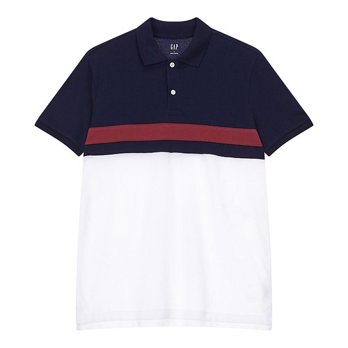 Gap Adults갭 ★갭 남성 19년 Summer★ 컬러 배색 하프 피케 셔츠 Sivillage 에스아이빌리지