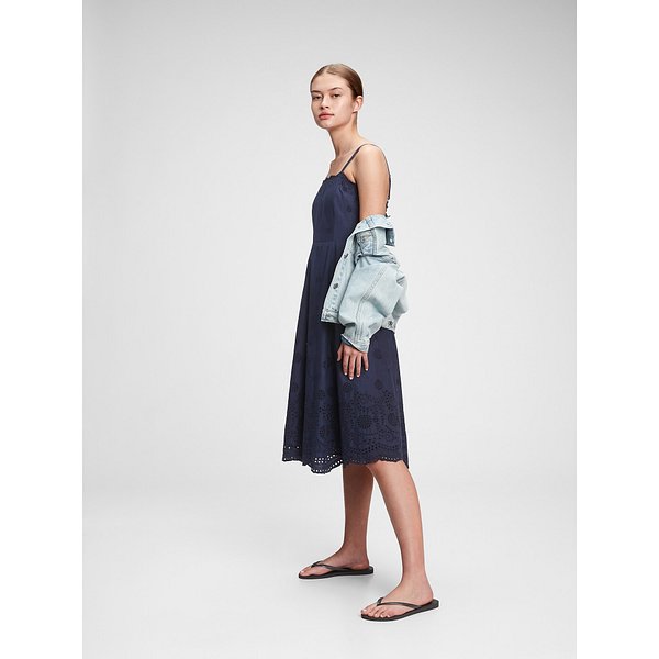 Gap Adults갭 ★갭 여성 21년 Spring★ 아일릿 레이스 슬리브리스 원피스 Sivillage 에스아이빌리지