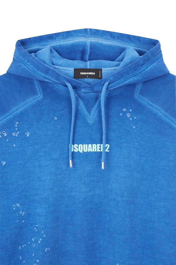 Dsquared2디스퀘어드2 남성 펀칭 데미지 로고 후드 티셔츠 Sivillage 에스아이빌리지