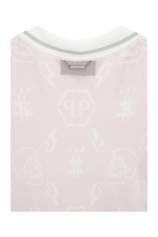 Philipp Plein Golf필립플레인 골프 Women 스컬 모노 홀로그램 프린트 폴로 스웨터 Si