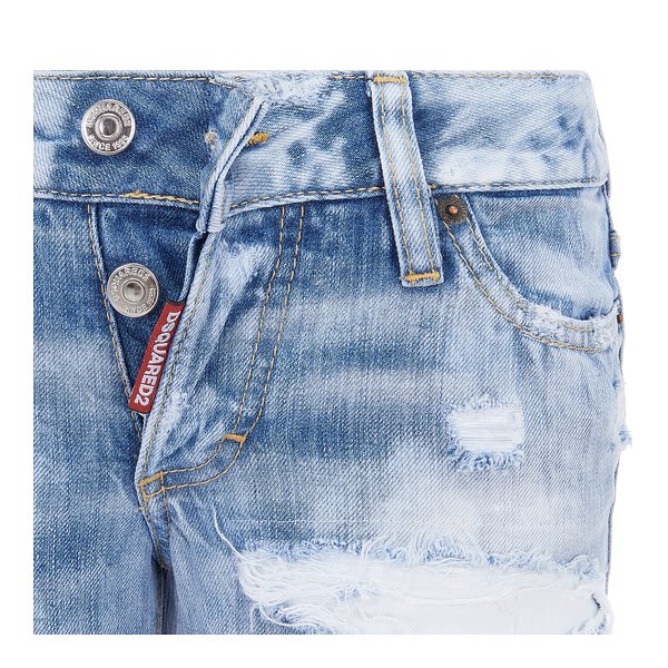 Dsquared2디스퀘어드2 여성 워싱 홀릭 디스트로이드진 Jennifer Cropped Sivillage 에스