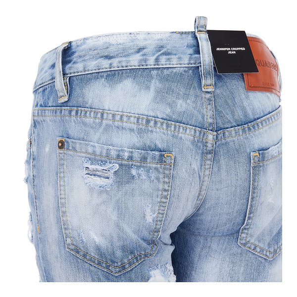 Dsquared2디스퀘어드2 여성 워싱 홀릭 디스트로이드진 Jennifer Cropped Sivillage 에스