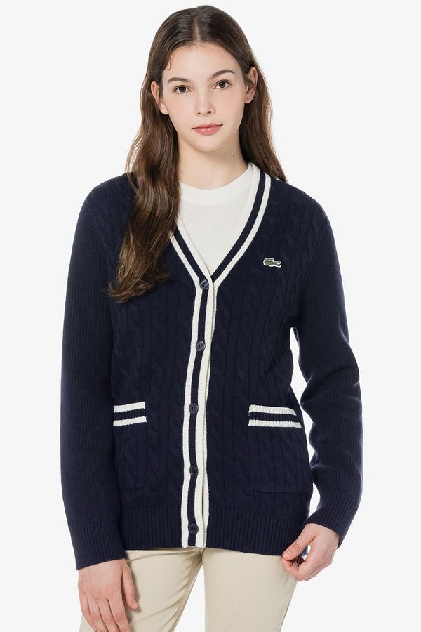 Lacoste라코스테 라코스테 여성 케이블 프레피 가디건 Af198e 53n Hde Sivillage 에스아이빌리지