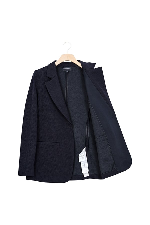 Emporio Armani엠포리오 아르마니 여성 셰브런 조직 싱글 자켓 Sivillage 에스아이빌리지