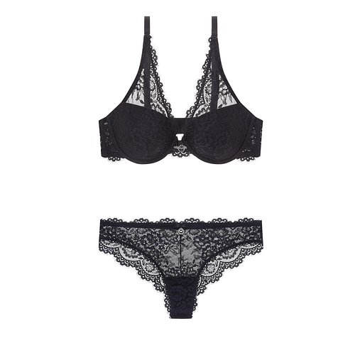 Emporio Armani Underwear엠포리오 아르마니 언더웨어 블룸 레이스 패디드 브라 And 브라질리언 브리프 세트