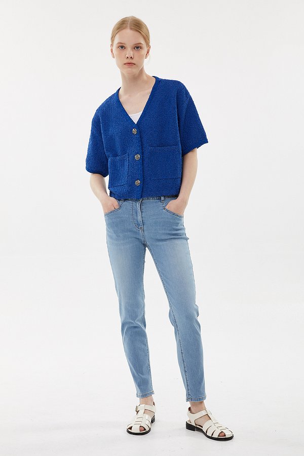 G Cut지컷 로고 버튼 부클 니트 가디건 Sivillage 에스아이빌리지