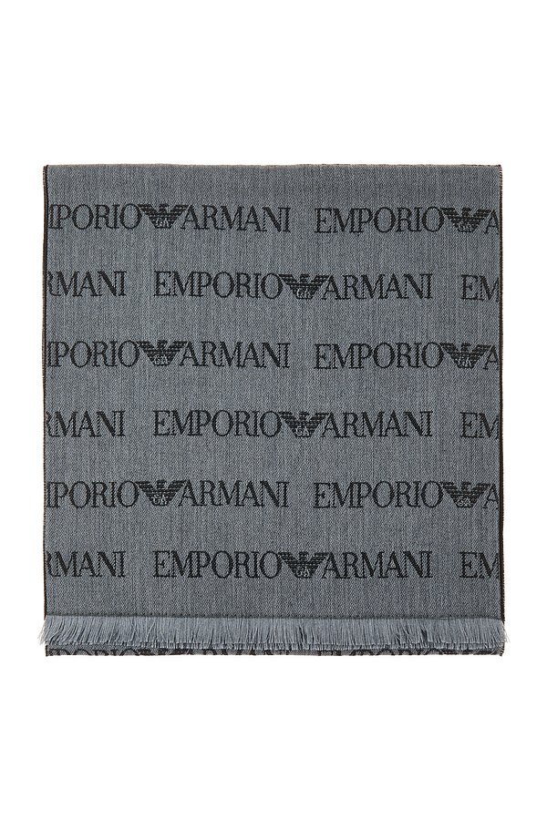 Emporio Armani엠포리오 아르마니 남성 로고 패턴 울 블렌드 스카프 Sivillage 에스아이빌리지
