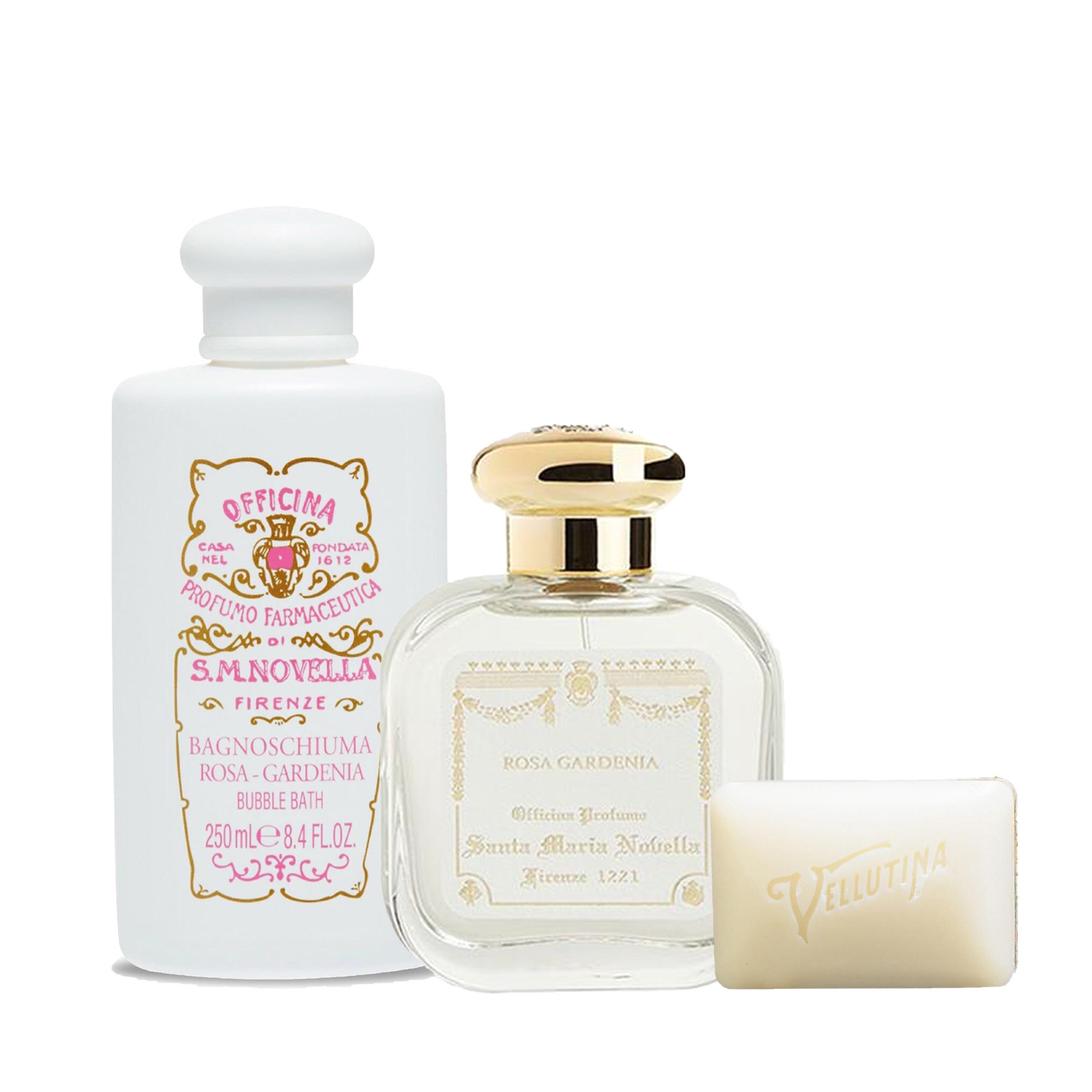 Santa Maria Novella 산타마리아노벨라 사포네 벨루티나 And 바뇨쉬우마 로즈 가데니아 And 로사 가데니아 오드코롱