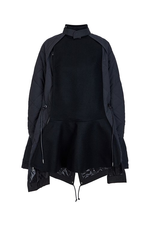 Sacai사카이 여성 프론트 멜턴 패치 퀼티드 코트 Sivillage 에스아이빌리지