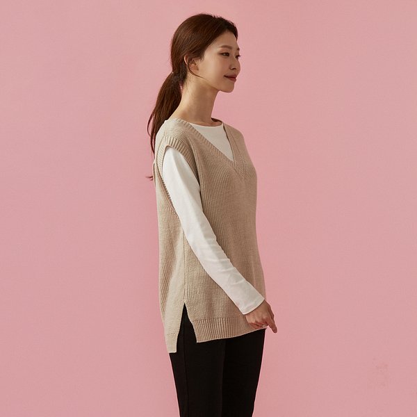 Jaju자주 변형 브이넥 베스트 Sivillage 에스아이빌리지