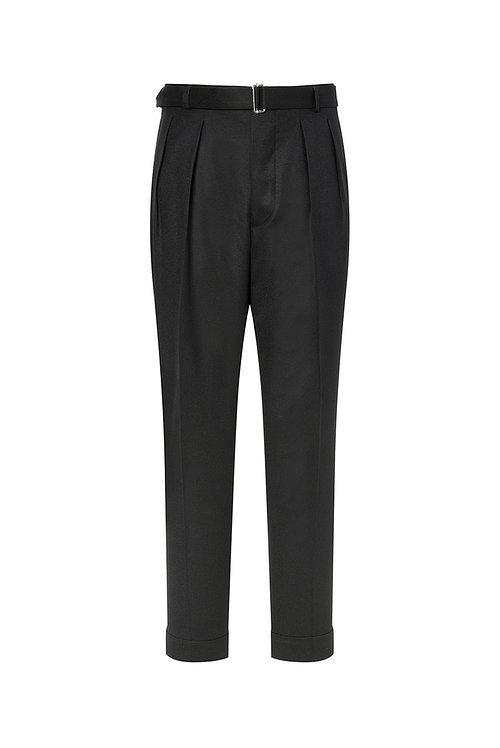 Officine Generale종료오피신제네랄종료 블랙 스트랩 울 롤업팬츠 Gmpa2f006bk Si