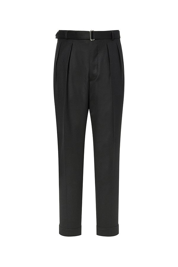 Officine Generale종료오피신제네랄종료 블랙 스트랩 울 롤업팬츠 Gmpa2f006bk Si