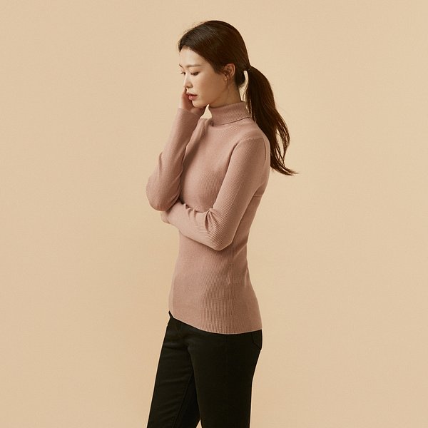 Jaju자주 메리노울 블렌드 터틀넥 니트 Sivillage 에스아이빌리지