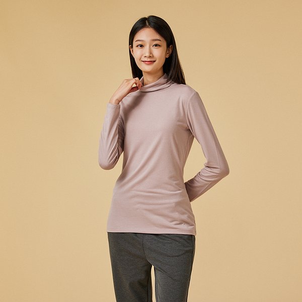 Jaju자주 소프트 터틀넥 티셔츠 Sivillage 에스아이빌리지