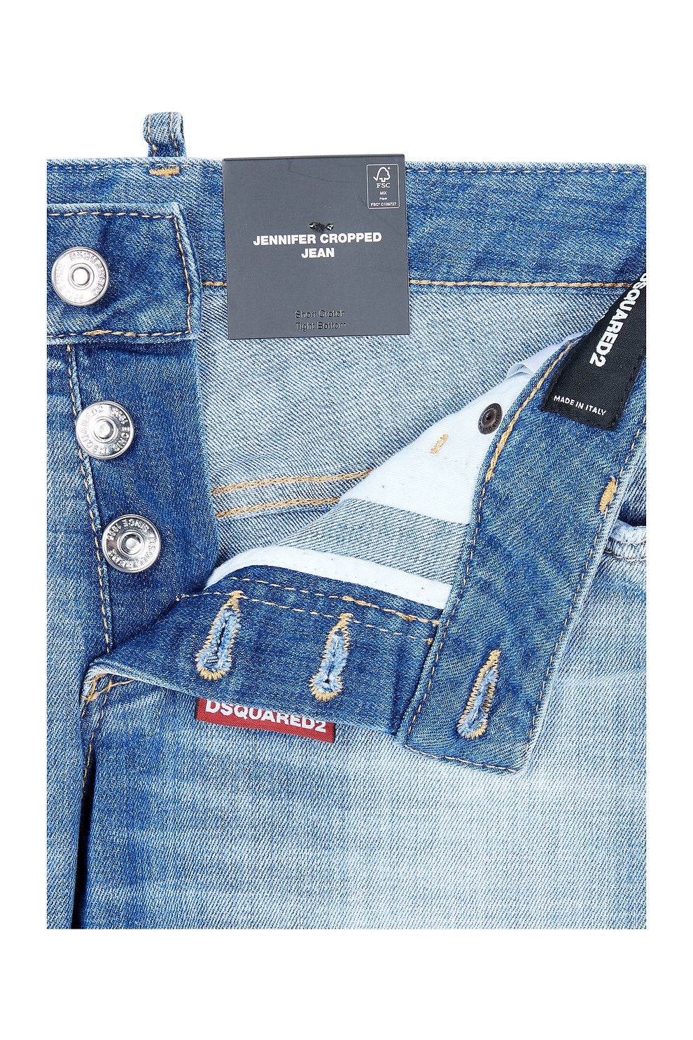 Dsquared2디스퀘어드2 레더 패치 제니퍼 크롭트 진 Jennifer Cropped Sivillage 에스