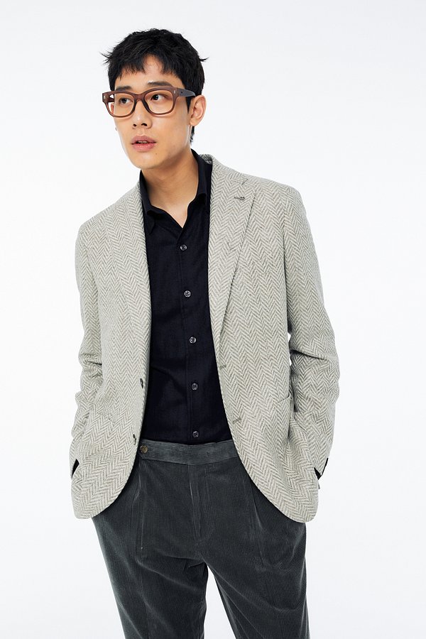 Man On The Boon맨온더분 Tagliatore 캐시 울 헤링본 패턴 자켓 Sivillage 에스아이빌리지