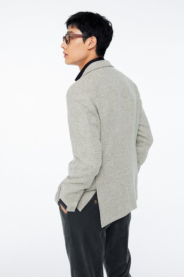 Man On The Boon맨온더분 Tagliatore 캐시 울 헤링본 패턴 자켓 Sivillage 에스아이빌리지