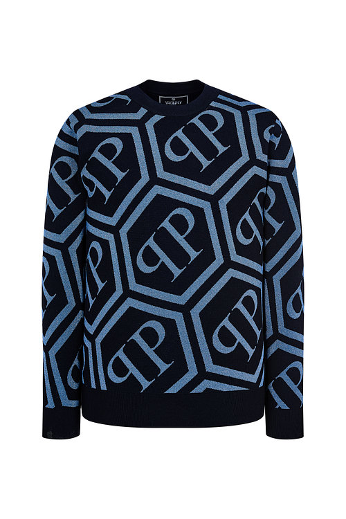 Philipp Plein Golf필립플레인 골프 Men 헥사 모노그램 크루넥 스웨터 Sivillage 에스아이빌리지