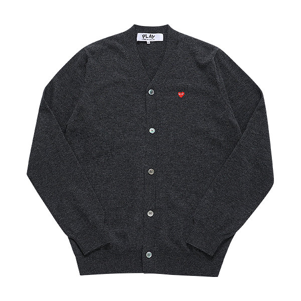 Comme Des Garcons꼼데가르송 꼼데가르송 P1n080 2 Play 플레이 스몰 레드 하트 와펜 울 남성 가디건