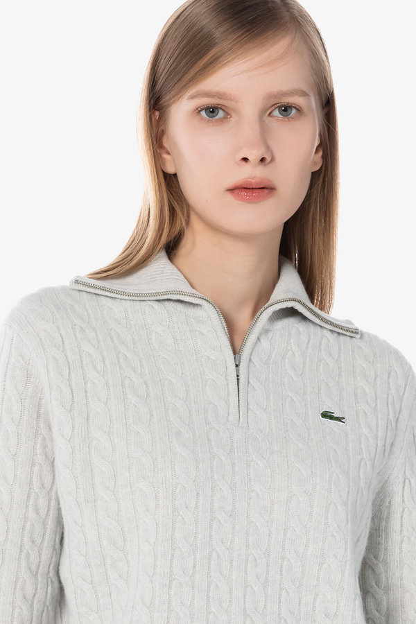 Lacoste라코스테 라코스테 여성 케이블 하프집업 스웨터 Af913e 54n Buq Sivillage 에스아이빌리지