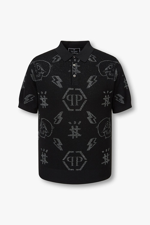 Philipp Plein Golf필립플레인 골프 Men 스컬 모노그램 폴로 스웨터 Sivillage 에스아이빌리지