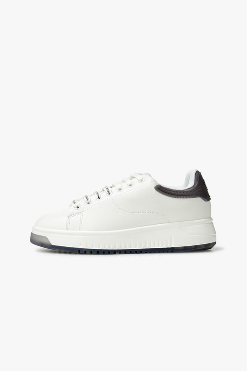 Emporio Armani엠포리오 아르마니 여성 리브드 이글 힐탭 레더 스니커즈 Sivillage 에스아이빌리지