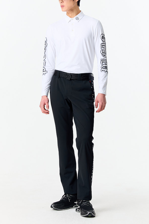 Philipp Plein Golf필립플레인 골프 Men 에센셜 롱 슬리브 폴로 셔츠 Sivillage 에스아이빌리지