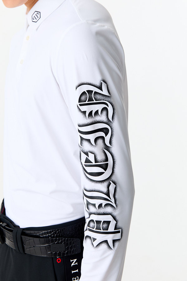 Philipp Plein Golf필립플레인 골프 Men 에센셜 롱 슬리브 폴로 셔츠 Sivillage 에스아이빌리지