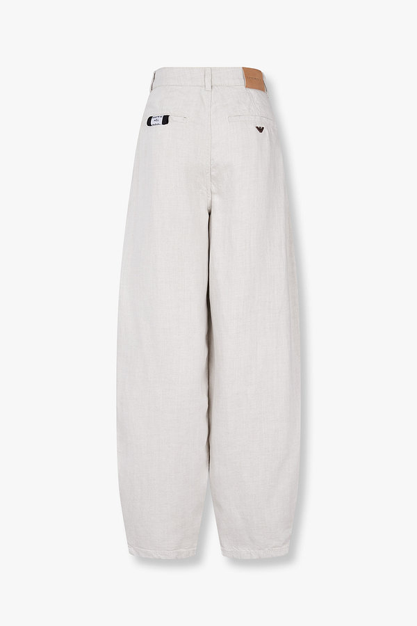Emporio Armani엠포리오 아르마니 여성 린넨 블렌드 벌룬 데님 팬츠 Sivillage 에스아이빌리지