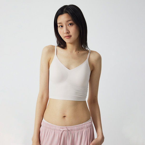 Jaju자주 여 에어모달 노라인 롱 크롭브라 Sivillage 에스아이빌리지