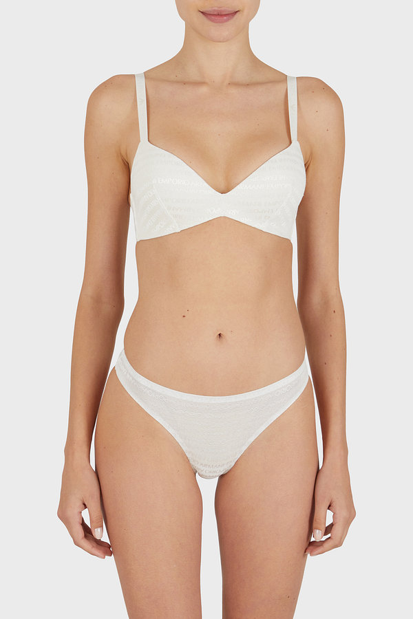 Emporio Armani Underwear엠포리오 아르마니 언더웨어 여성 자수 로고 패턴 트라이앵글 브라 Si