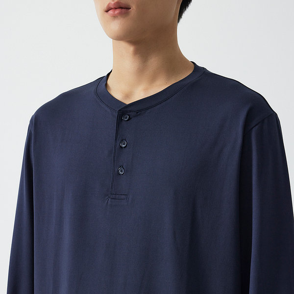 Jaju자주 Set 남 보드라운 피치스킨 긴팔 파자마 티셔츠 10부 파자마 팬츠 Sivillage 에스아이빌리지