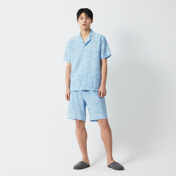 Jaju자주 남 소프트 링클 페이즐리 5부 파자마 세트 Sivillage 에스아이빌리지