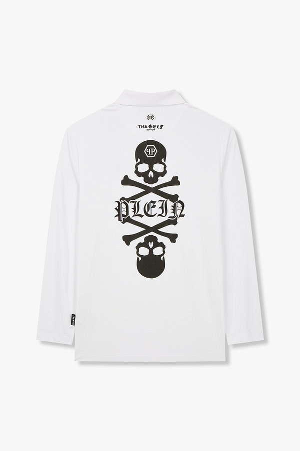 Philipp Plein Golf필립플레인 골프 Men 쿨 슬리브 그래픽 롱 슬리브 폴로 셔츠 Sivillage