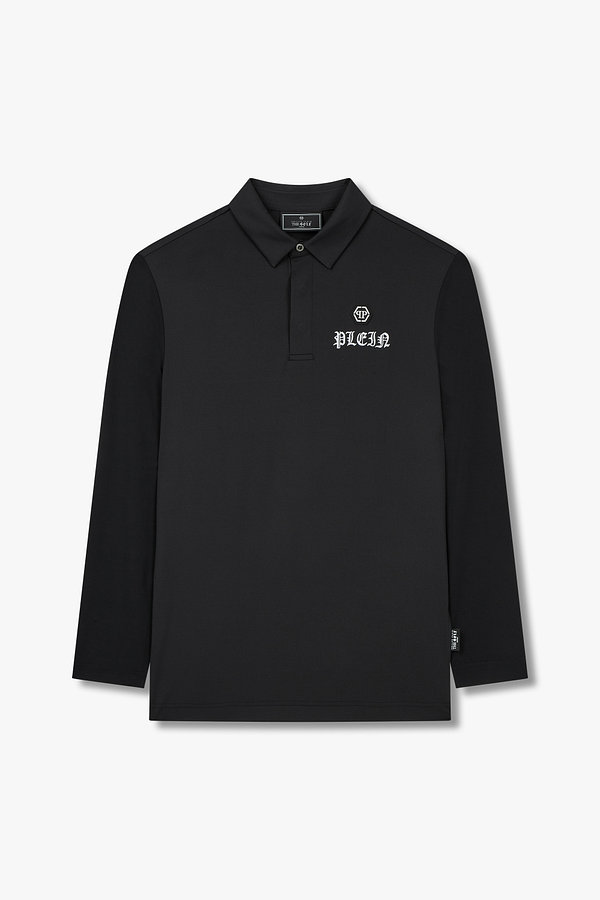 Philipp Plein Golf필립플레인 골프 Men 쿨 슬리브 그래픽 롱 슬리브 폴로 셔츠 Sivillage