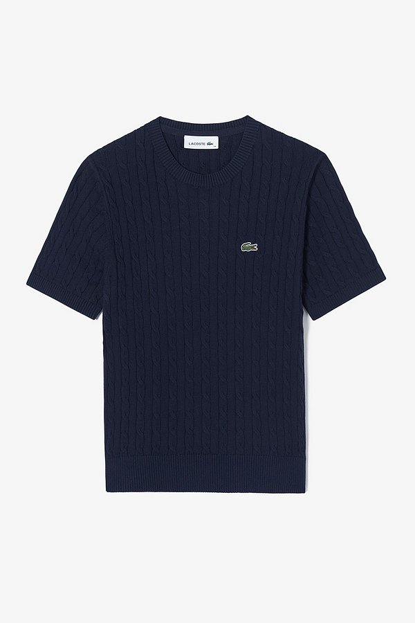 Lacoste라코스테 라코스테 여성 케이블 반팔 크루넥 Af480e 54g 166 Sivillage 에스아이빌리지