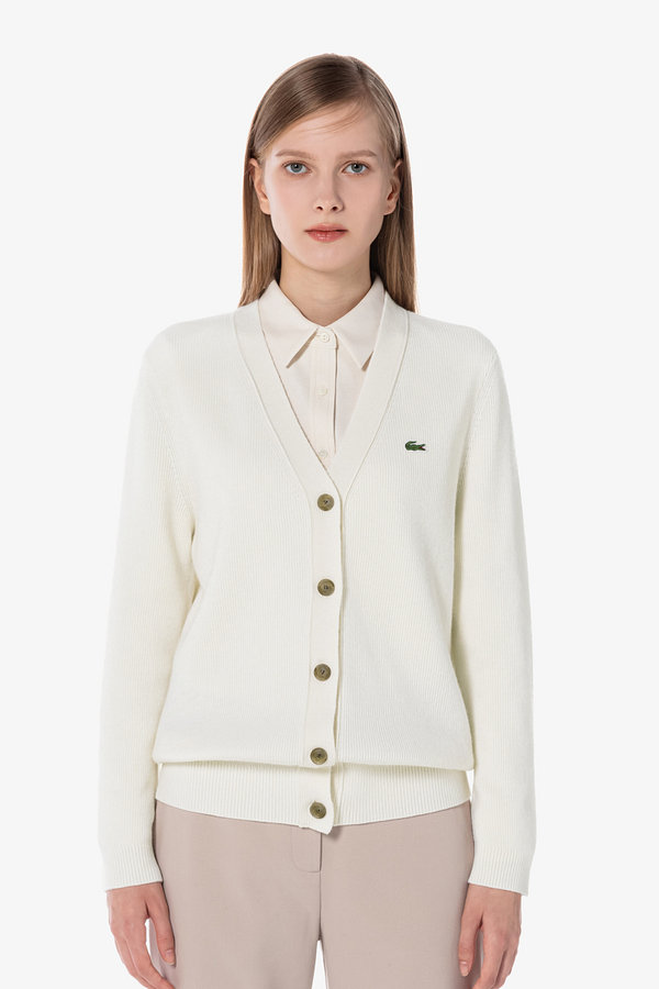 Lacoste라코스테 라코스테 여성 방모 브이넥 가디건 Af199e 54n Xfj Sivillage 에스아이빌리지