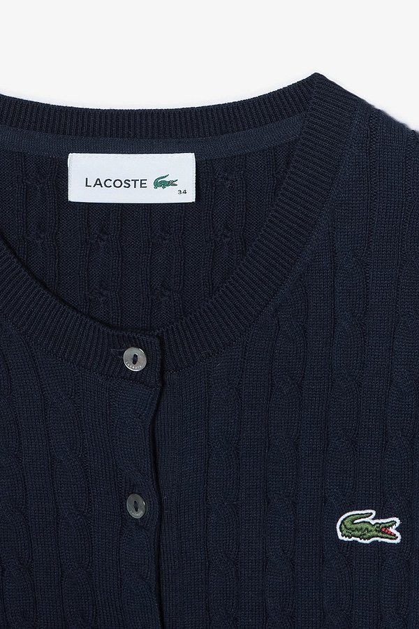 Lacoste라코스테 라코스테 여성 케이블 긴팔 가디건 Af216e 54g 166 Sivillage 에스아이빌리지