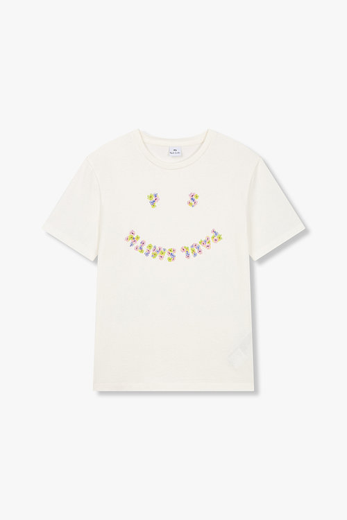 Paul Smith폴스미스 Ps Paul Smith 여성 플로럴 해피 로고 티셔츠 Sivillage 에스아이빌리지