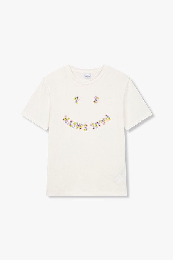 Paul Smith폴스미스 Ps Paul Smith 여성 플로럴 해피 로고 티셔츠 Sivillage 에스아이빌리지