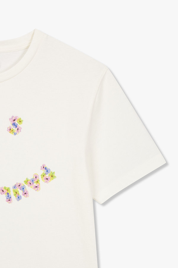 Paul Smith폴스미스 Ps Paul Smith 여성 플로럴 해피 로고 티셔츠 Sivillage 에스아이빌리지